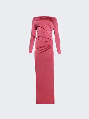 Victoria Beckham Off-shoulder Draped Gown - Pink