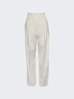 Victoria Beckham High Waist Cinch Trousers - White