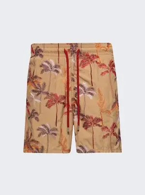Vilebrequin Embroidered Palm Swim Trunks - Orange