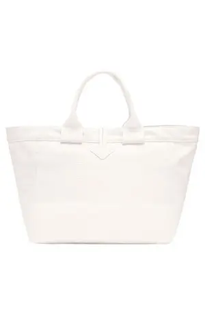 Longchamp Le Roseau Large Cotton Canvas Tote - Ecru