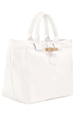 Longchamp Le Roseau Large Cotton Canvas Tote - Ecru
