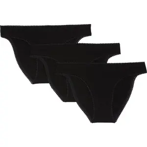ON GOSSAMER 3-Pack Mesh Hip Bikinis Black