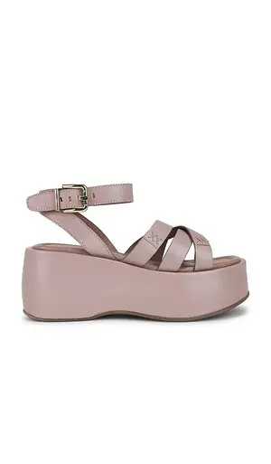 Women's Leather Flatform Sandals
