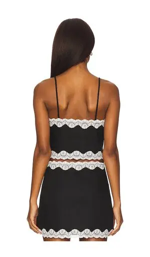 LOVERS AND FRIENDS Georgina Lace Trim Cropped Top