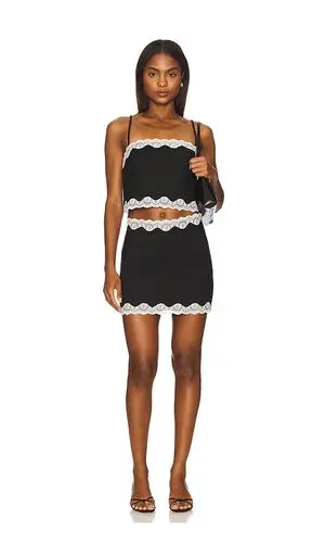 LOVERS AND FRIENDS Georgina Lace Trim Cropped Top