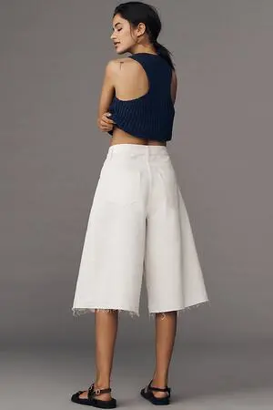 PILCRO Pleated High-rise Culotte Jeans