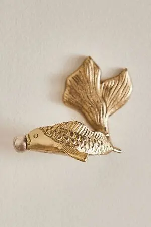 Anthropologie Koi Fish Bath Hook - Antiqued Brass