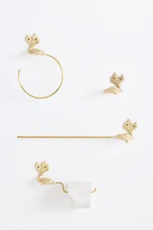 Anthropologie Koi Fish Bath Hook - Antiqued Brass