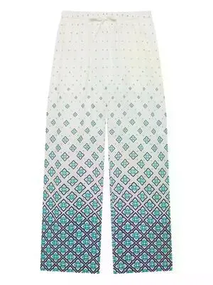Casablanca Jacquard Gradient Silk Trousers - Neutrals
