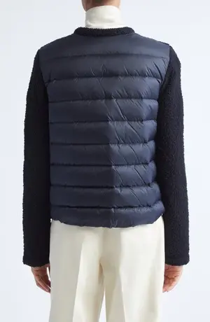 Moncler Bouclé Knit & Down Cardigan