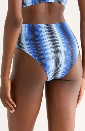 LEMLEM Stripe High Leg Bikini Bottoms