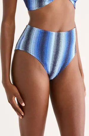 LEMLEM Stripe High Leg Bikini Bottoms