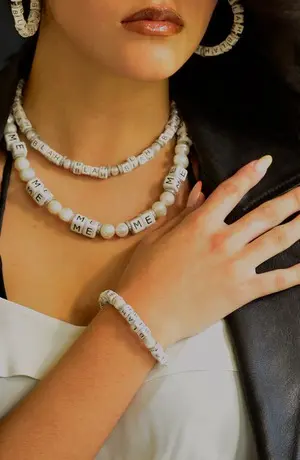 VENESSA ARIZAGA Freshwater Pearl And Ceramic Charm Bracelet