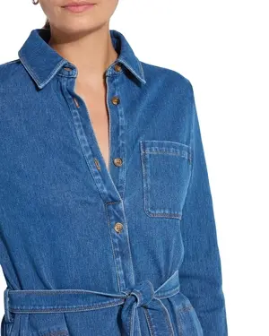 Lyssé Denim Schiffer Dress - Mid Wash
