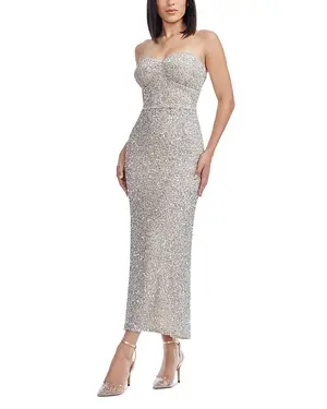 Dress The Population Vada Embellished Midi Dress - Opal