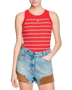Sandro Rib Knit Vest Top