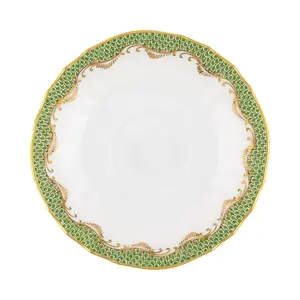 HEREND Fishscale Canton Saucer - Evergreen