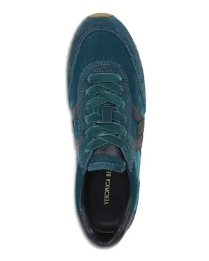 Veronica Beard Penrose Running Sneakers - Teal/espresso