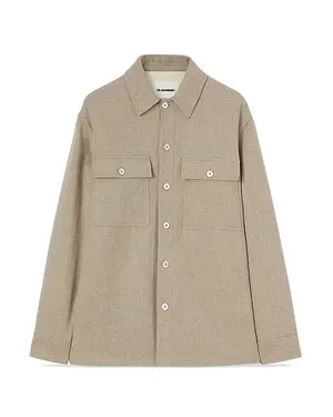 JIL SANDER Long Sleeve Button Front Shirt - Ginger