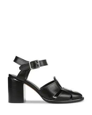 Vince Lyra Leather Sandals - Black