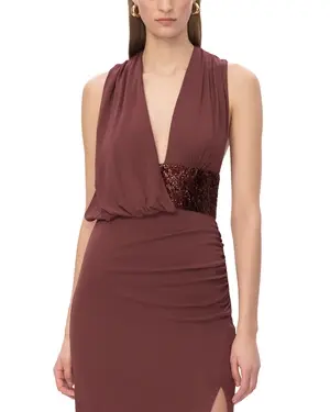 Herve Leger Lucille Gown - Coffee