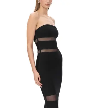 Herve Leger Vera Strapless Knit Gown - Black