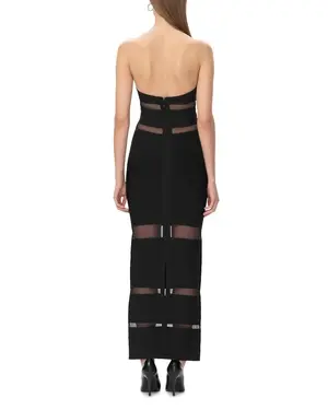 Herve Leger Vera Strapless Knit Gown - Black