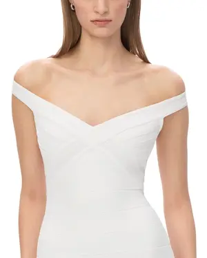 Herve Leger Rachel Bandage Mini Dress - Alabaster