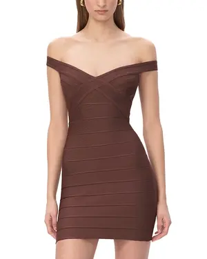 Herve Leger Off The Shoulder Cocktail Dresses