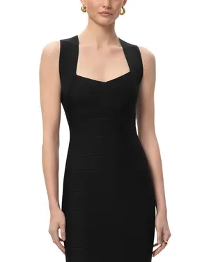 Herve Leger Halterneck Bandage Midi Dress - Black