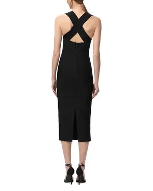 Herve Leger Halterneck Bandage Midi Dress - Black