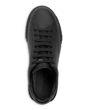 Dolce & Gabbana Calfskin Leather Lace Up Sneakers - Black