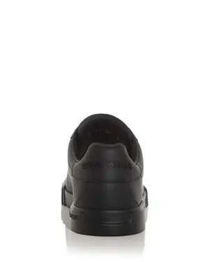 Dolce & Gabbana Calfskin Leather Lace Up Sneakers - Black