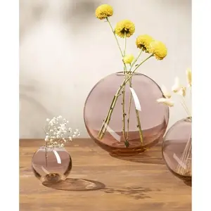 NUDE GLASS Small Mars Vase, Steel Apricot