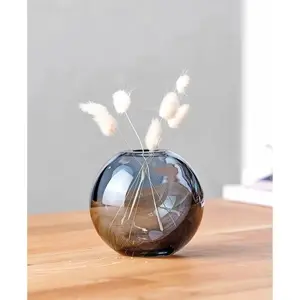 NUDE GLASS Small Mars Vase, Steel