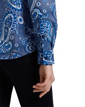 Foxcroft Hampton Paisley Print Shirt - Blue Multi