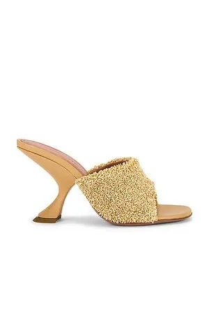 Amina Muaddi Taylor Raffia 90 Slipper - Beige