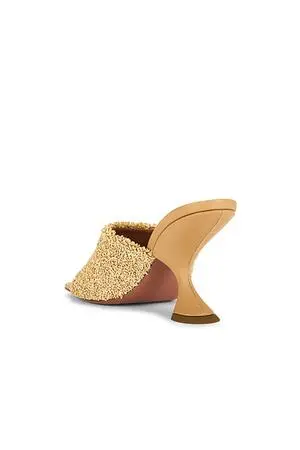Amina Muaddi Taylor Raffia 90 Slipper - Beige
