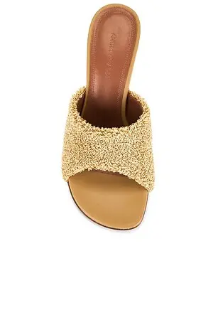 Amina Muaddi Taylor Raffia 90 Slipper - Beige