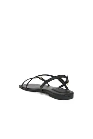 Simkhai Carey Leather Strappy Flat Sandal - Black