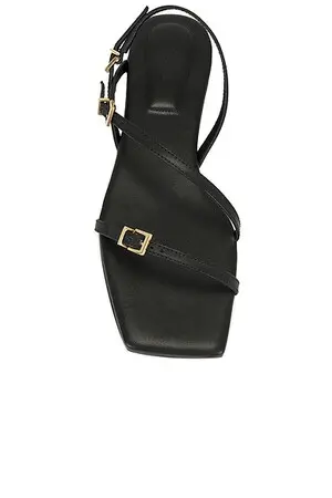 Simkhai Carey Leather Strappy Flat Sandal - Black