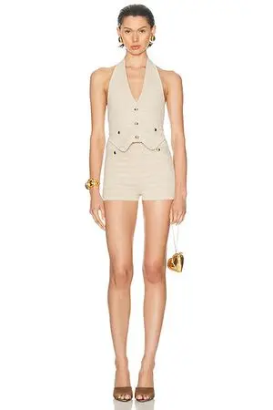 Retrofete Tinsley Vest Top - Metallic Cream