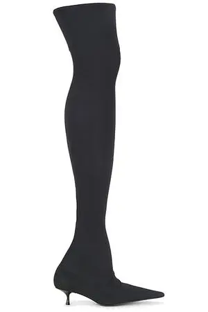 Victoria Beckham Jersey Thigh High Boot - Black