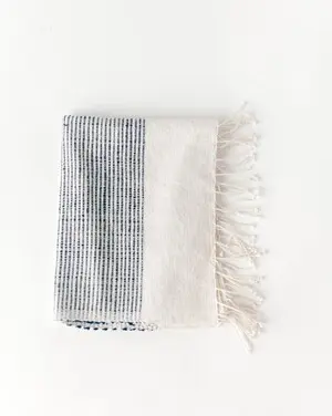 CREATIVE WOMEN Riviera Cotton Hand Towel - Navy
