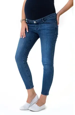ACCOUCHEE Skinny Foldover Waistband Maternity Jeans
