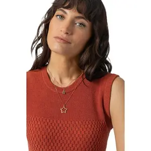SAINT + SOFIA Honeycomb Sleeveless Rib Knit - Orange
