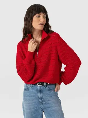 SAINT + SOFIA Ester Quarter Zip Knit