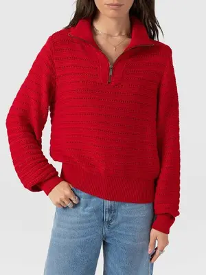 SAINT + SOFIA Ester Quarter Zip Knit