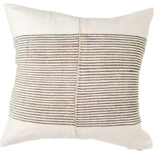 CREATIVE WOMEN Riviera Hand-stitch Throw Pillow Cover - Gray