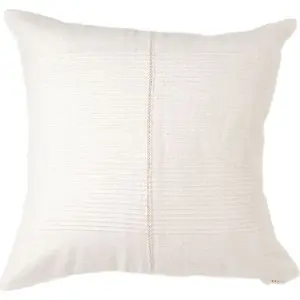 CREATIVE WOMEN Riviera Hand-stitch Throw Pillow Cover - Natural